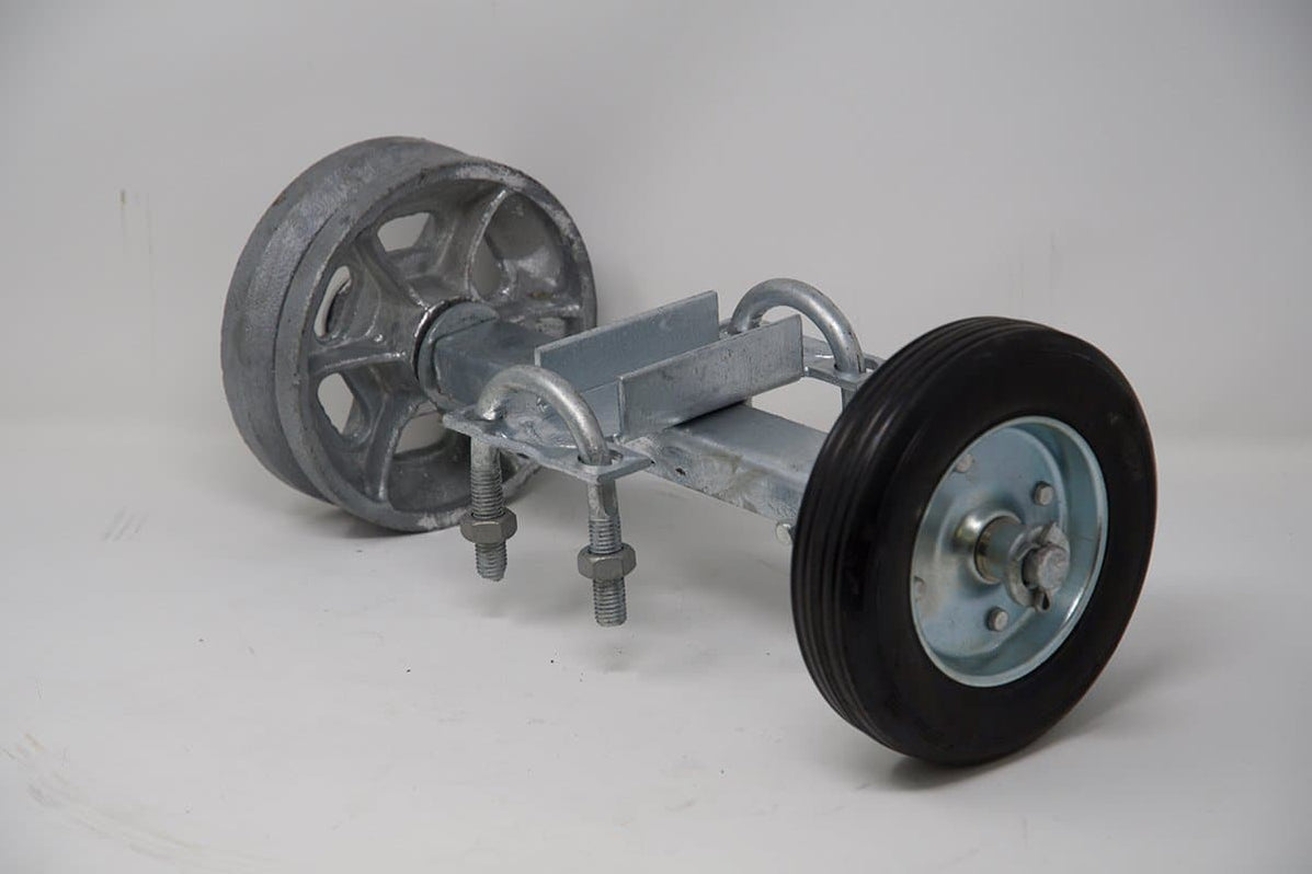 Slide Gate Double Wheel Carrier V-Groove and Rubber Wheel Assembly ...