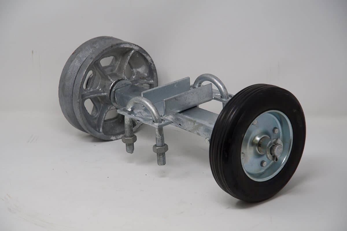 Slide Gate Double Wheel Carrier V-Groove and Rubber Wheel Assembly ...