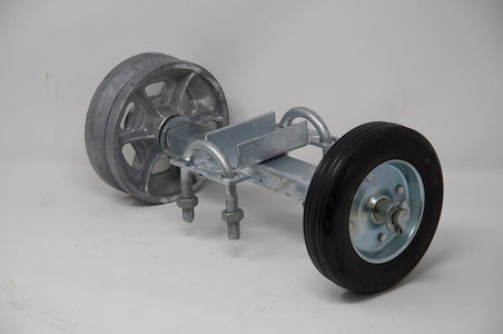 Slide Gate Double Wheel Carrier V-Groove and Rubber Wheel Assembly ...